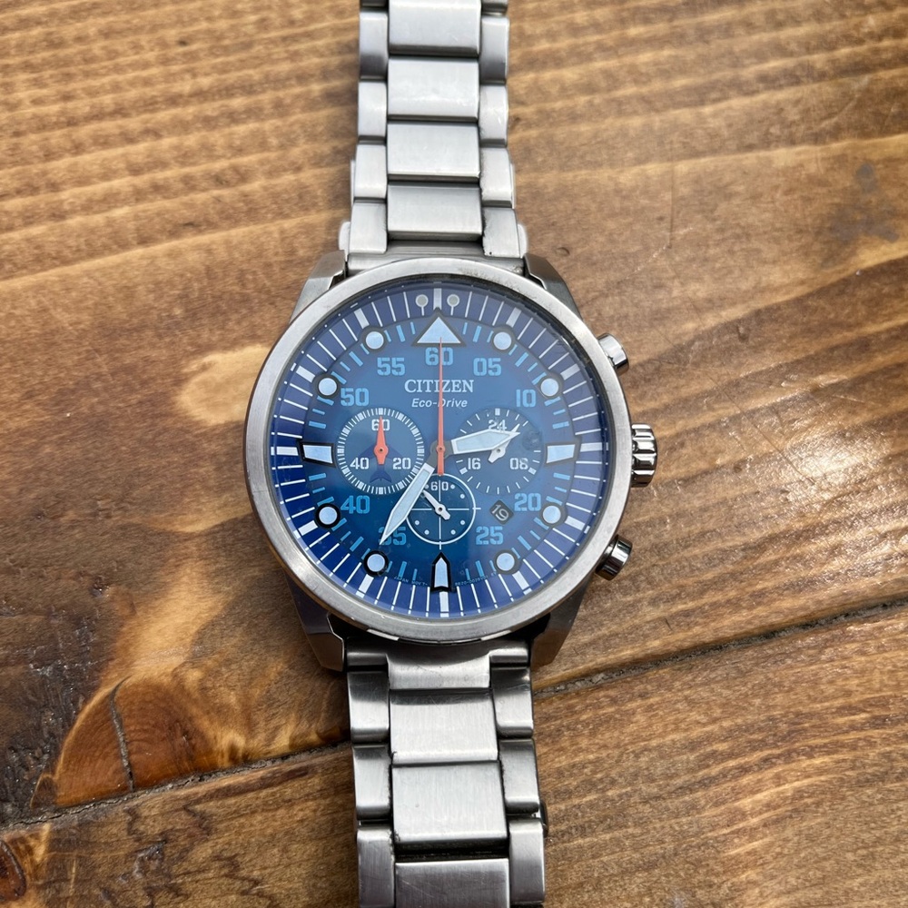 Citizen Eco-Drive Avion Blue Dial Watch - Gem